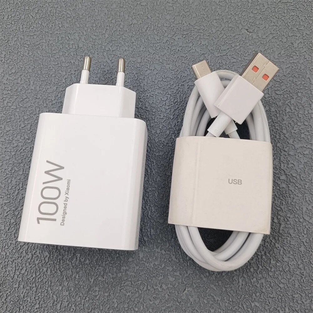 Оригинальное быстрое зарядное устройство Xiaomi 100 Вт EU Turbo Charge 2 м 1,5 м кабель типа C для Mi 17 15 14 Ultra Pro POCO F7 F6 X7 Pro Redmi K90 K80 EU and 1.5M cable