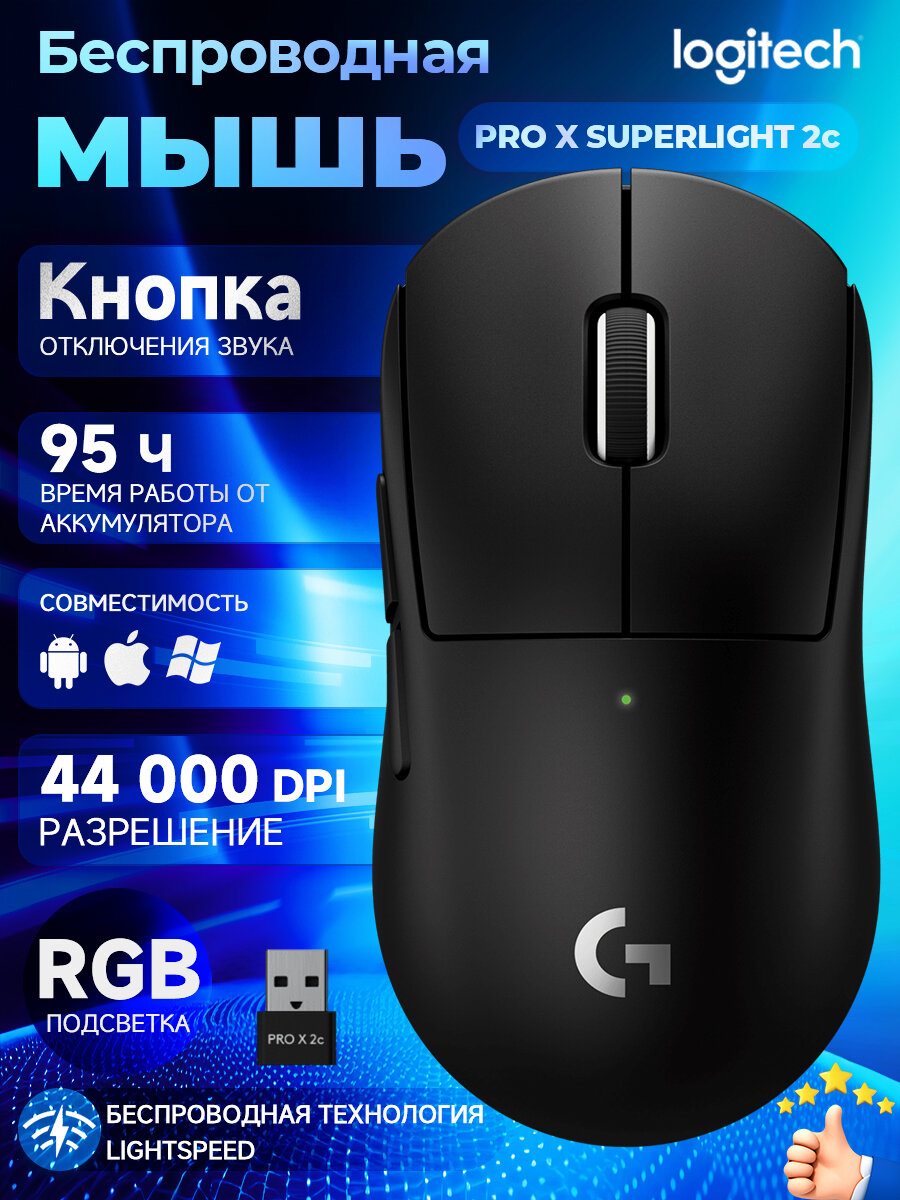 Новинка: беспроводная игровая мышь Logitech G GPW4 PRO X SUPERLIGHT 2c, черная