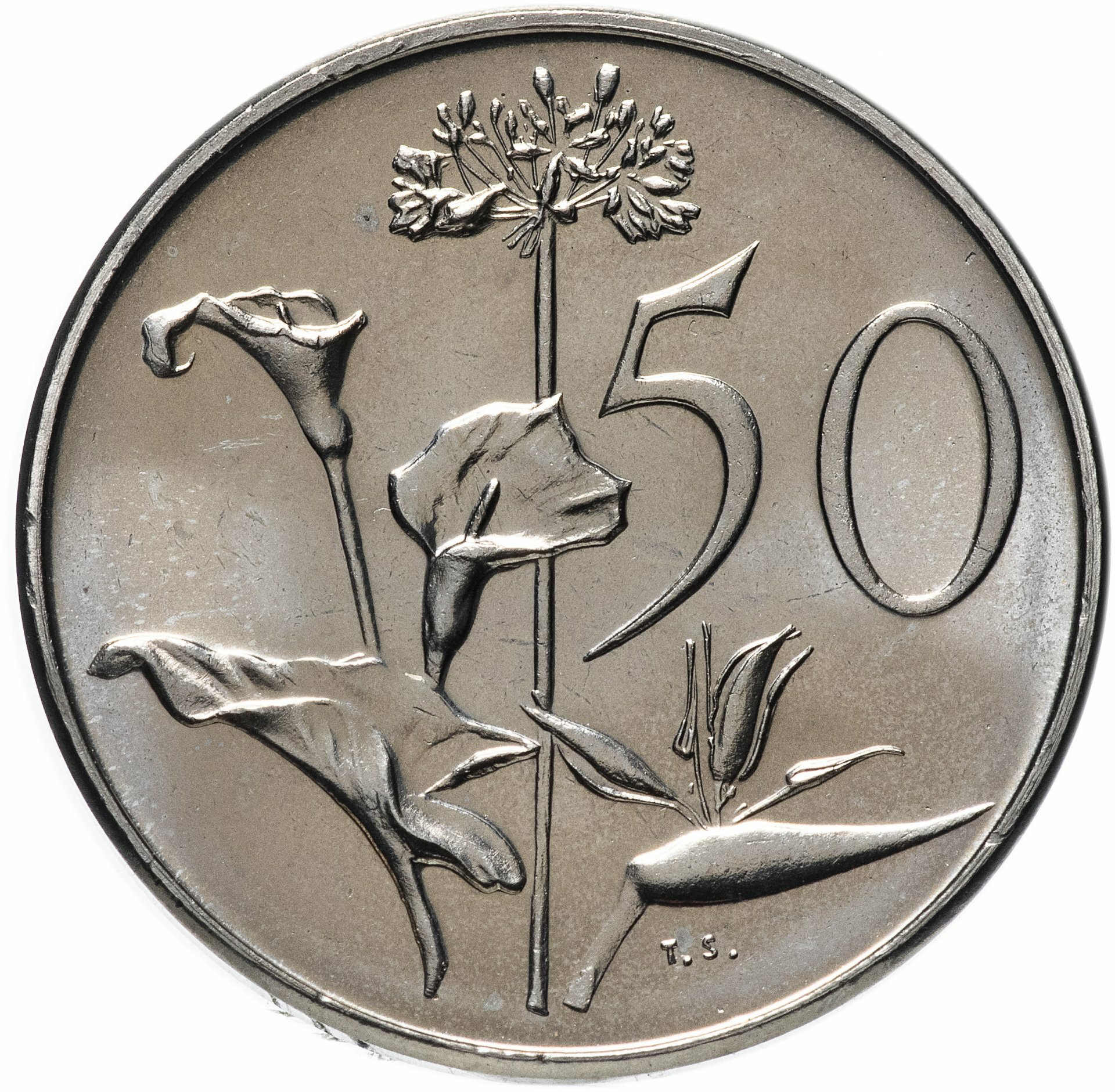 ЮАР 50 центов 1977, Никель, в сохранности UNC