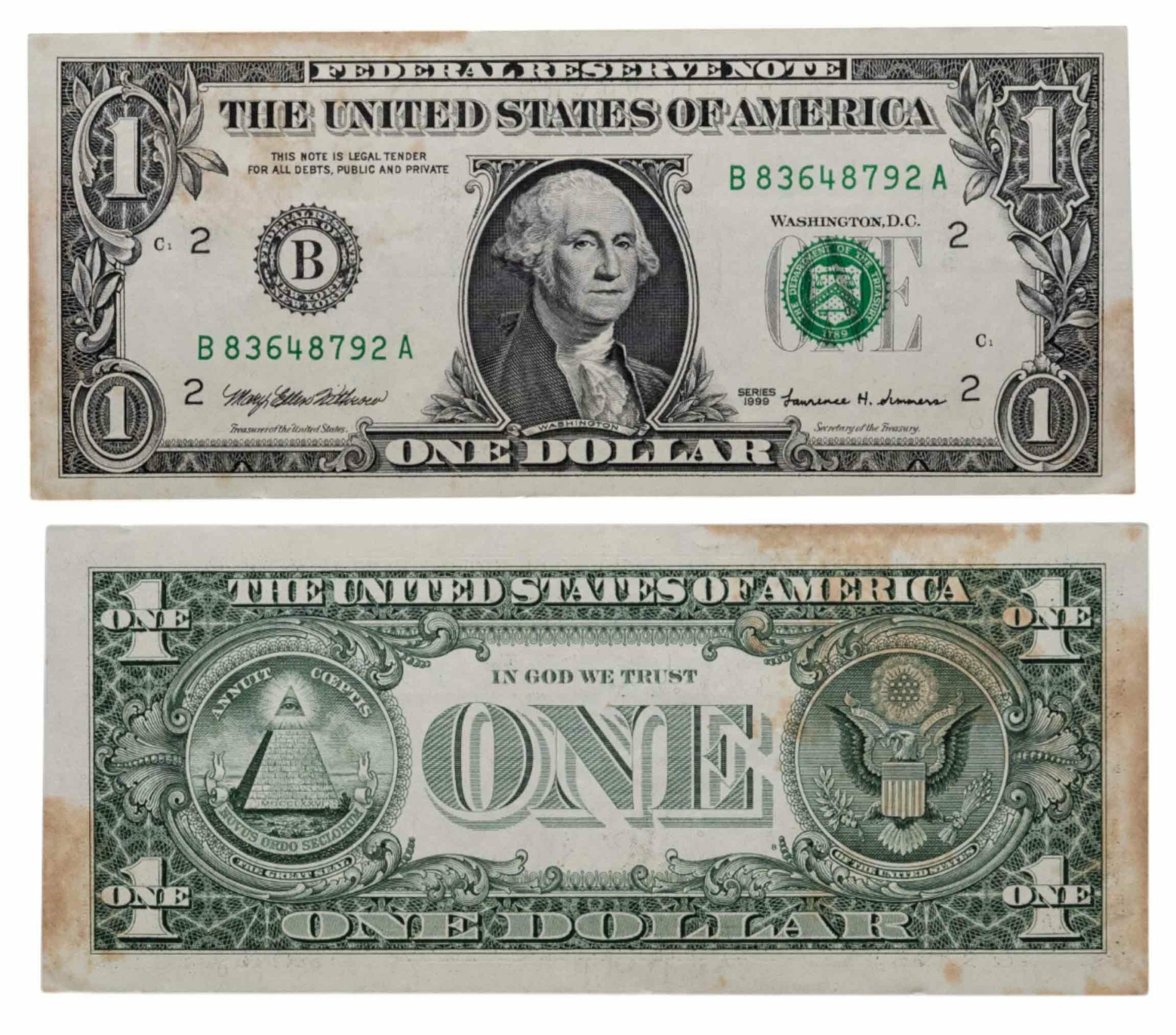 США 1 доллар 1999 B-Нью Йорк