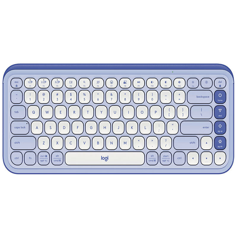 Logitech POP ICON KEYS Беспроводная Bluetooth Тихая ИИ Двойной режим Клавиатура и Мышь Комбо в Фиолетовом