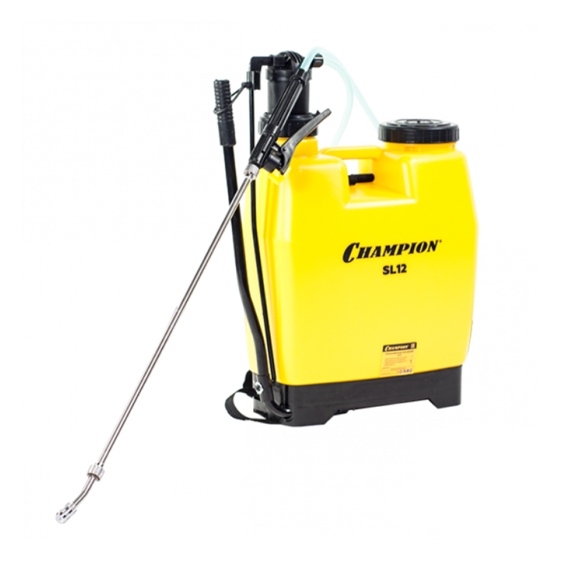 Опрыскиватель ручной CHAMPION SL12, ранцевый, 0.5-2.5м, бак 12л, 3 бар, желтый