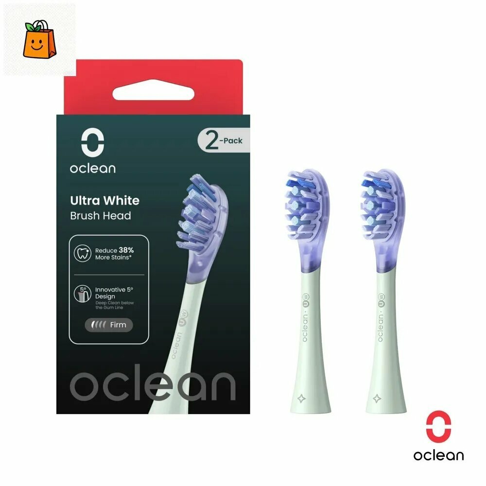 Комплект насадок Oclean Ultra white (2 шт), зеленый