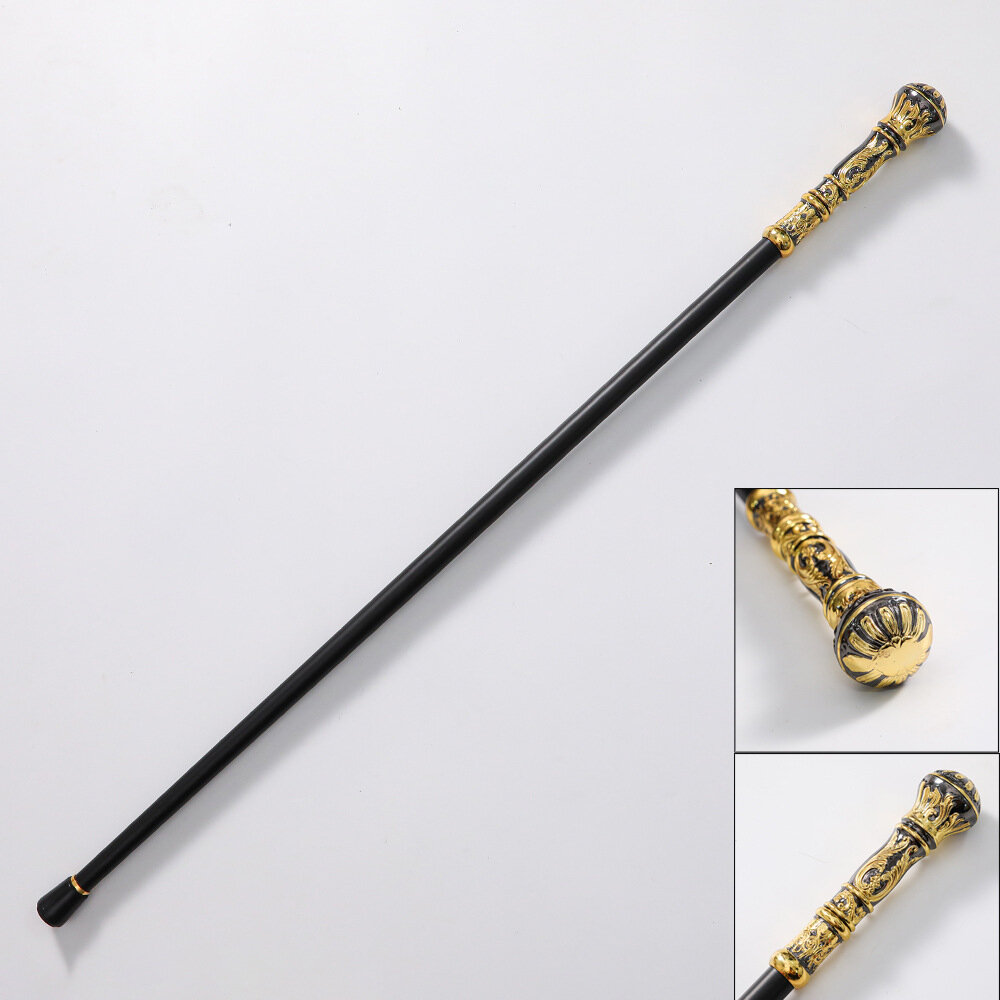 Трость Лолита с золотым круглым наконечником, металлическая трость для джентльменов, двойная секция, реквизит для косплея