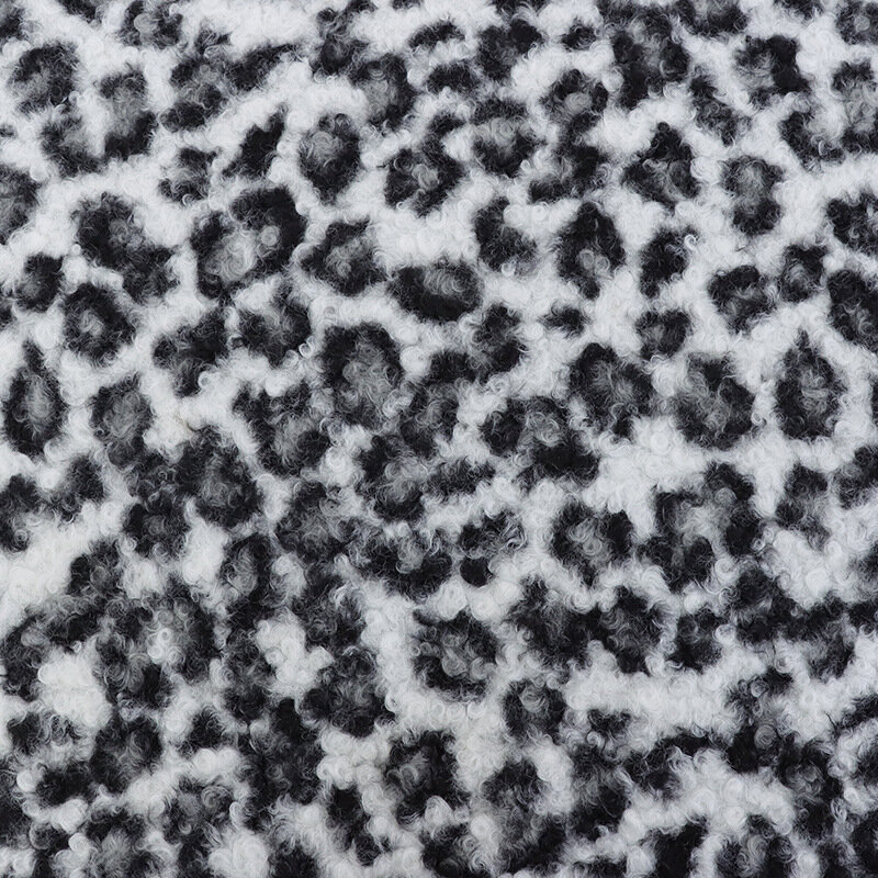 2025 Классическая овечья круглая нейлоновая ткань с леопардовым принтом, вьющаяся флисовая ткань, односторонний круглый принт, бархатная ткань для одежды, подушка, ткань для женской одежды