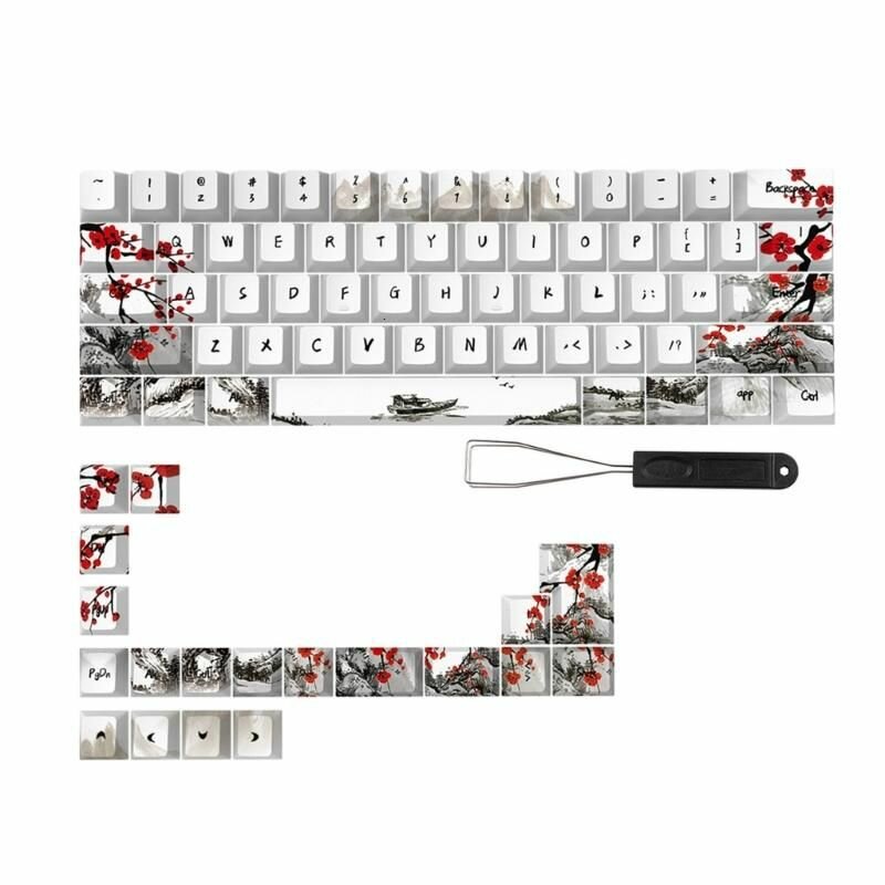 CherryProfile Plum Blossom Клавицы для 80 клавиш Qwertz Azerty 61 64 67 68 Keyboard, Английский