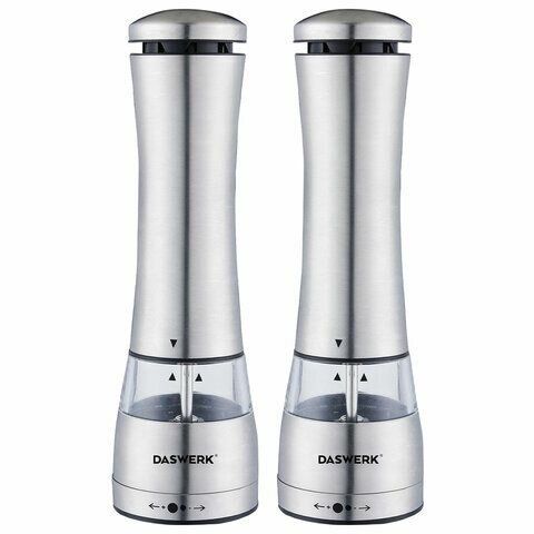 Набор мельниц для соли и специй электрические с подсветкой, 2 шт, PM-4, DASWERK, 456622