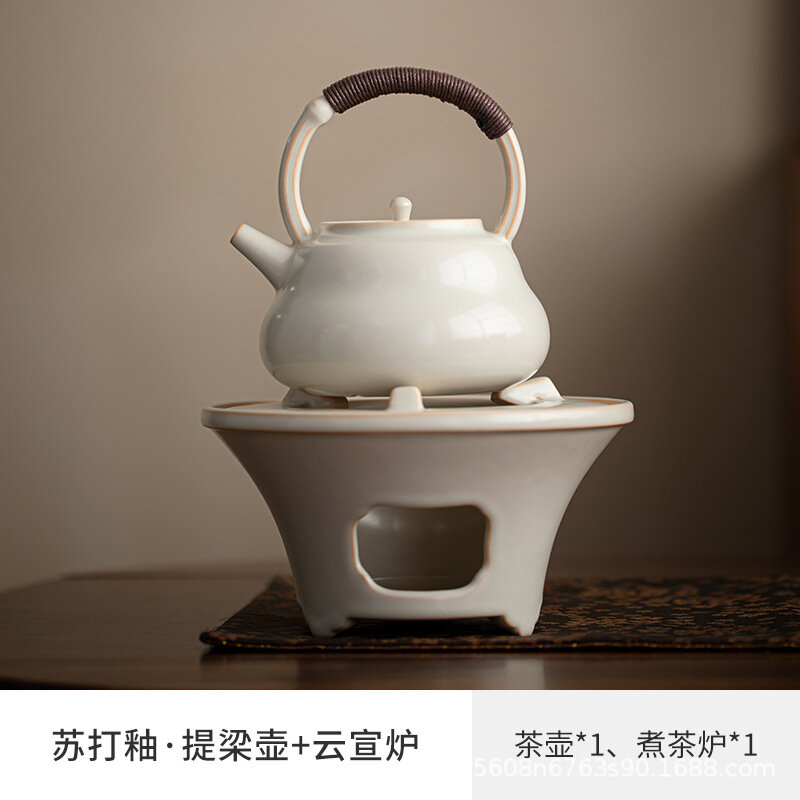 Винтажный набор для заваривания чая для дома и кемпинга с спиртовой горелкой, нагревательной горелкой, чайником, котелком и набором для заваривания чая