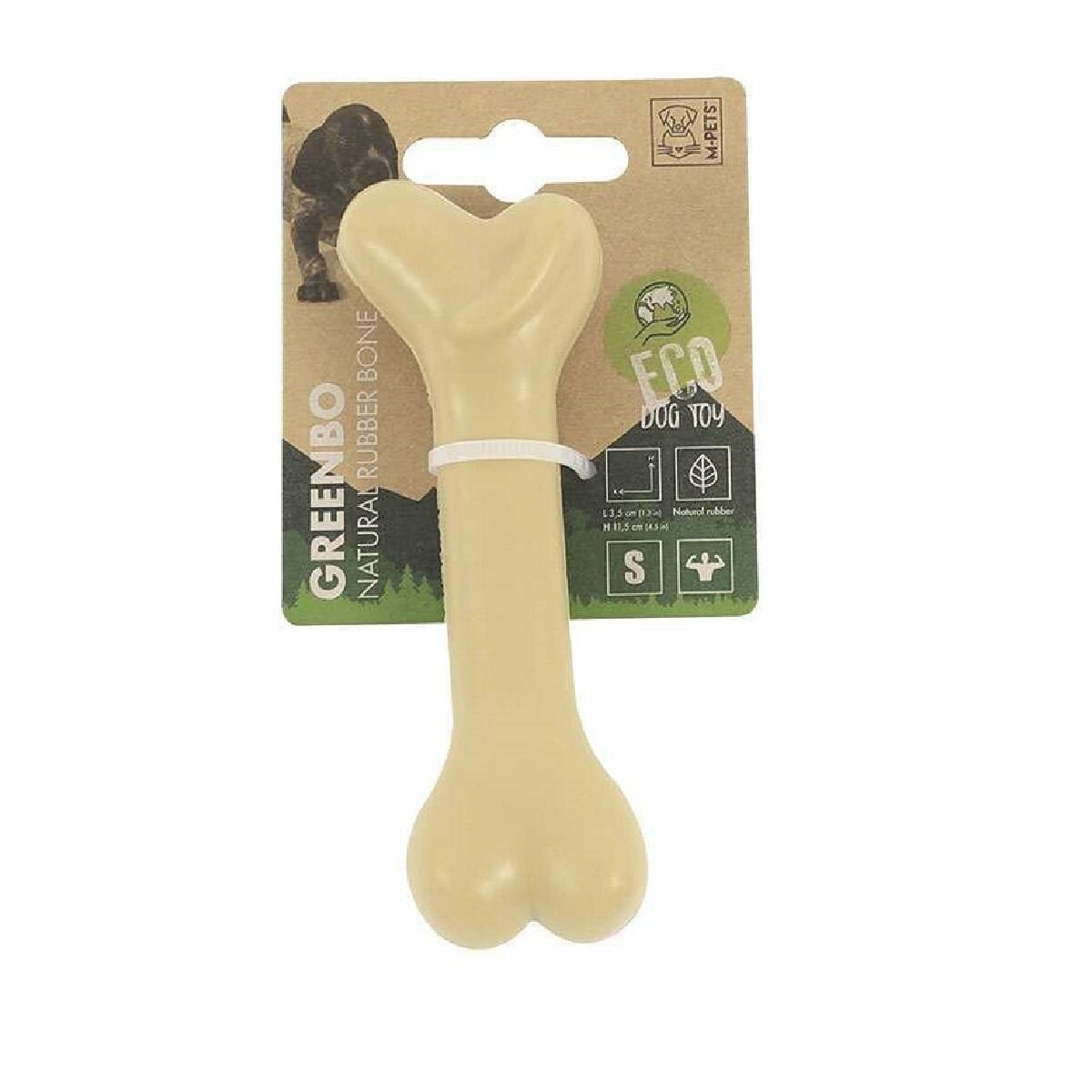 M-PETS Игрушка для собак кость из натурального каучука гринбо S, 11,5см