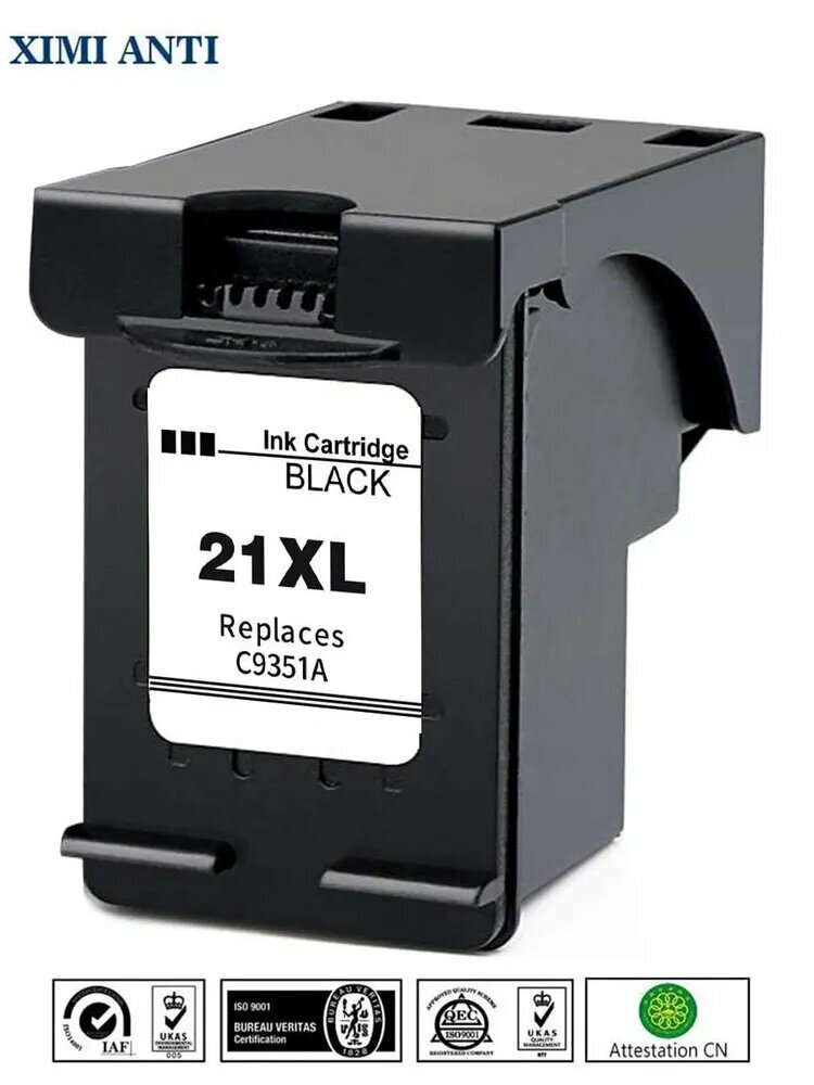 XIMI ANTI Картридж HP 21 XL / 22 XL для HP DeskJet F4180, F2180, F380, F2280, D2460, PSC 1410, (Чёрный/1), совместимый, Набор CMYK LcLmGLg, 1 шт