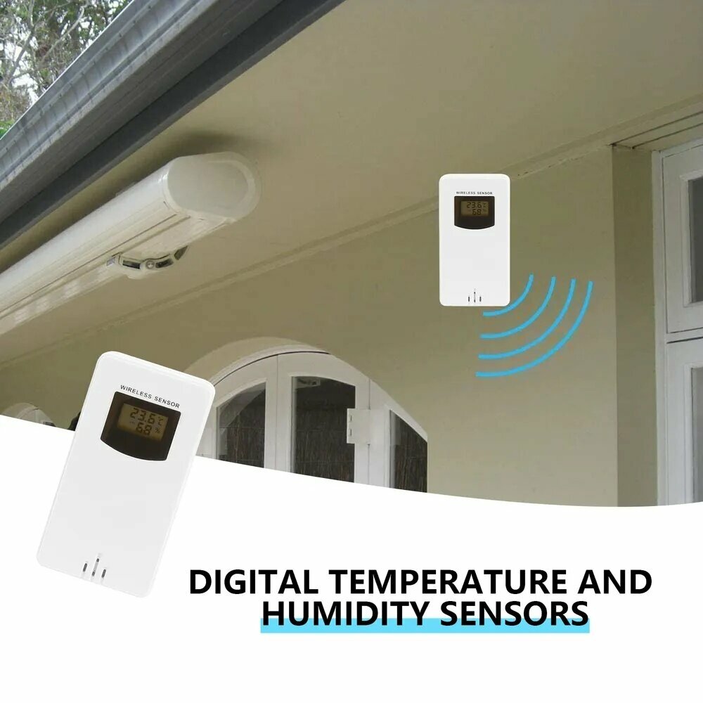 Беспроводной датчик температуры и влажности для улицы с цифровым дисплеем