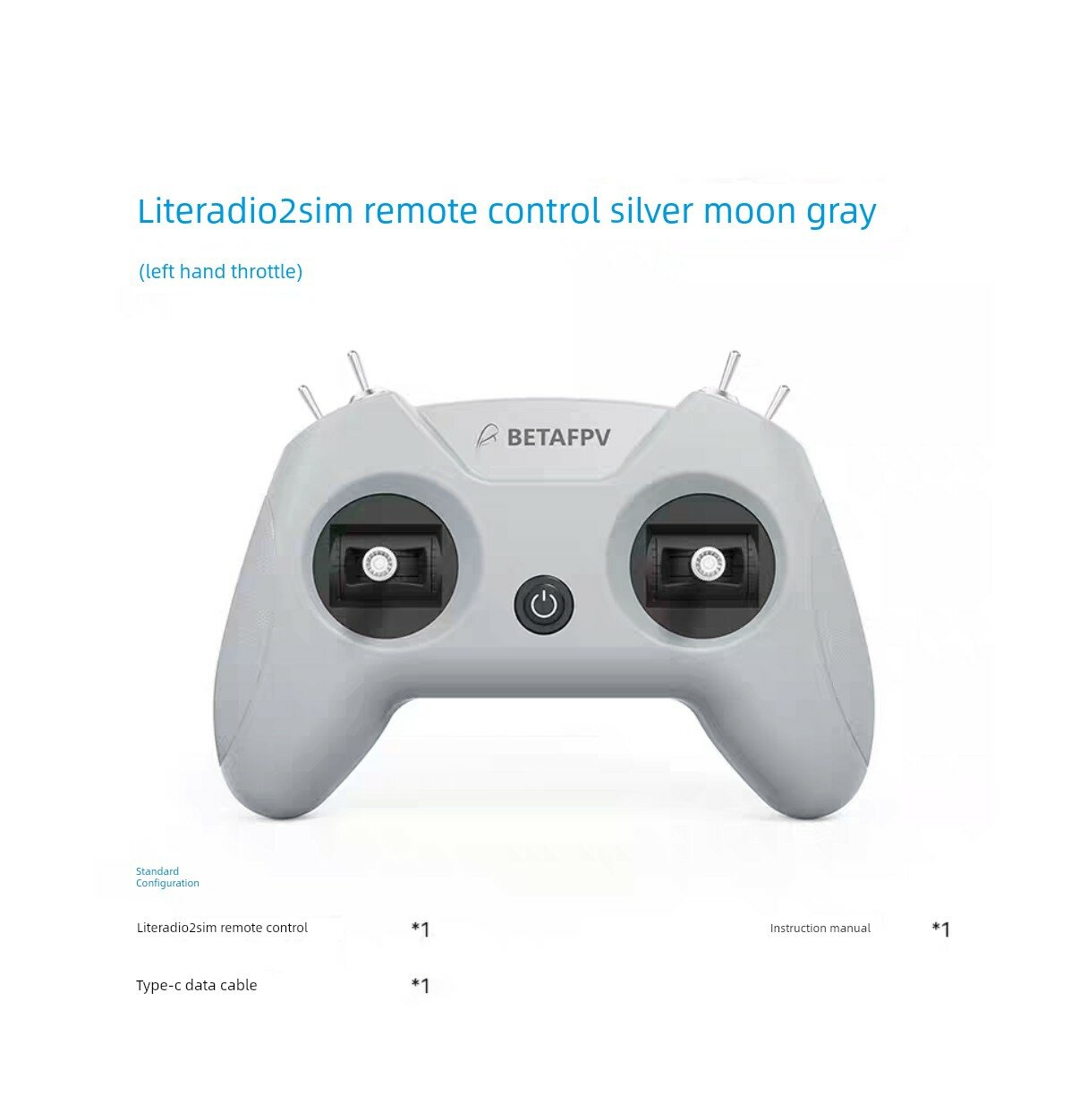 Радиоуправление BETAFPV LiteRadio 2 SIM для авиамоделей, контроллер-симулятор для дронов DJI Phoenix RC8 серебристый