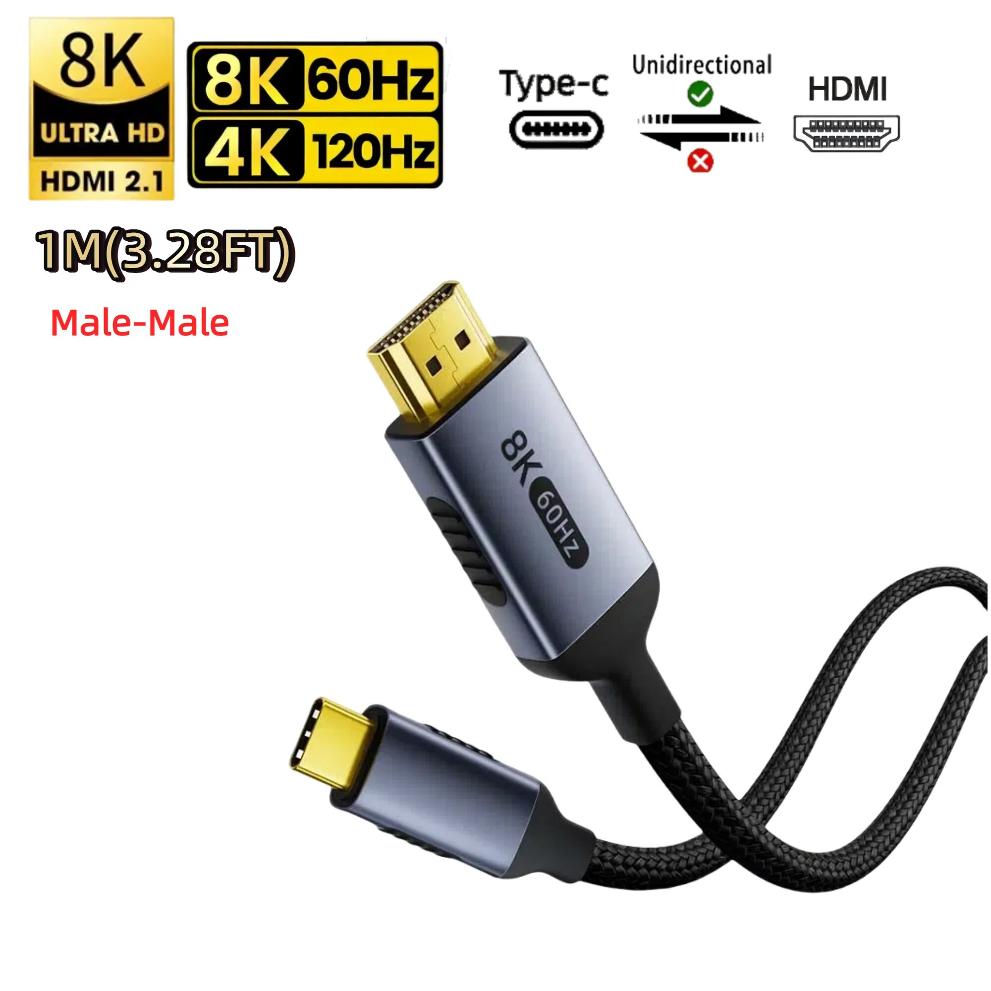 Lmcnzz USB C — HDMI кабель 8K 4K 1 метр