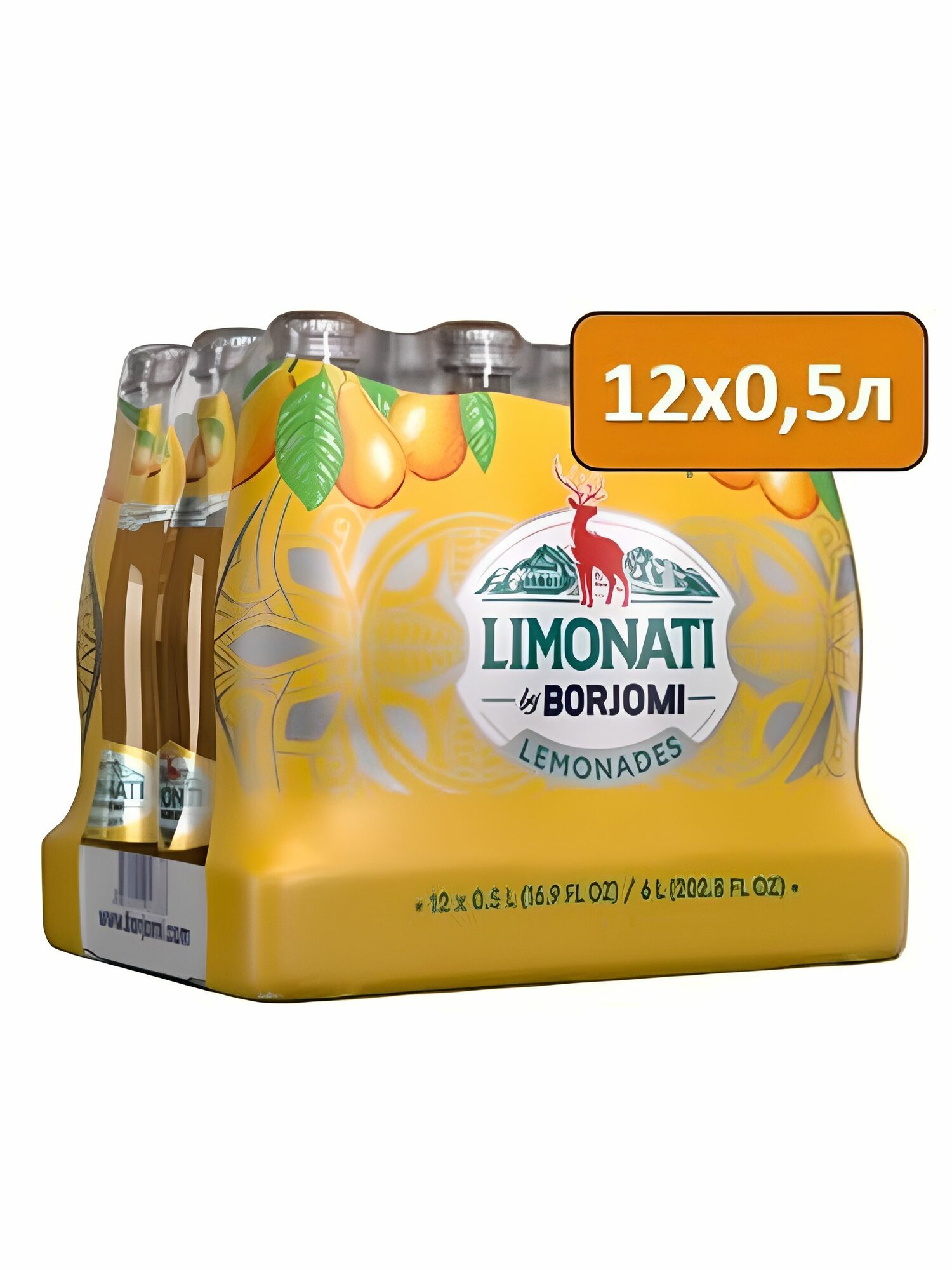 Напиток Borjomi Limonati груша газированный, 500мл x 12 шт