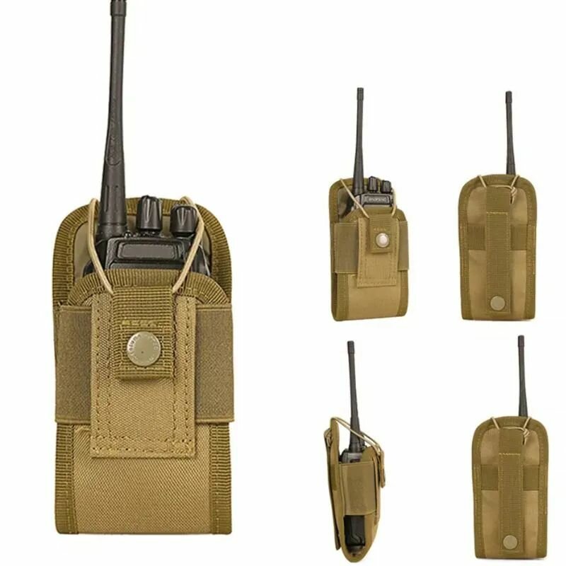 Тактическая сумка чехол для рации, универсальный подсумок для радиостанции на пояс, черный