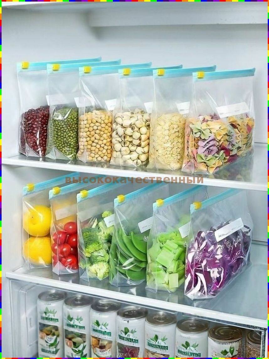 Герметичные zip-пакеты для хранения продуктов в морозилке и холодильнике, плотные и прочные