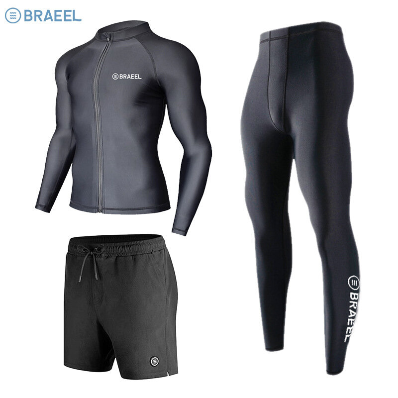 Корейский защитный костюм для мужчин, двухкомпонентный, с длинными рукавами и длинными брюками, гидрокостюм для снорклинга, купальный костюм для пар, костюм для серфинга, быстросохнущий костюм для дайвинга