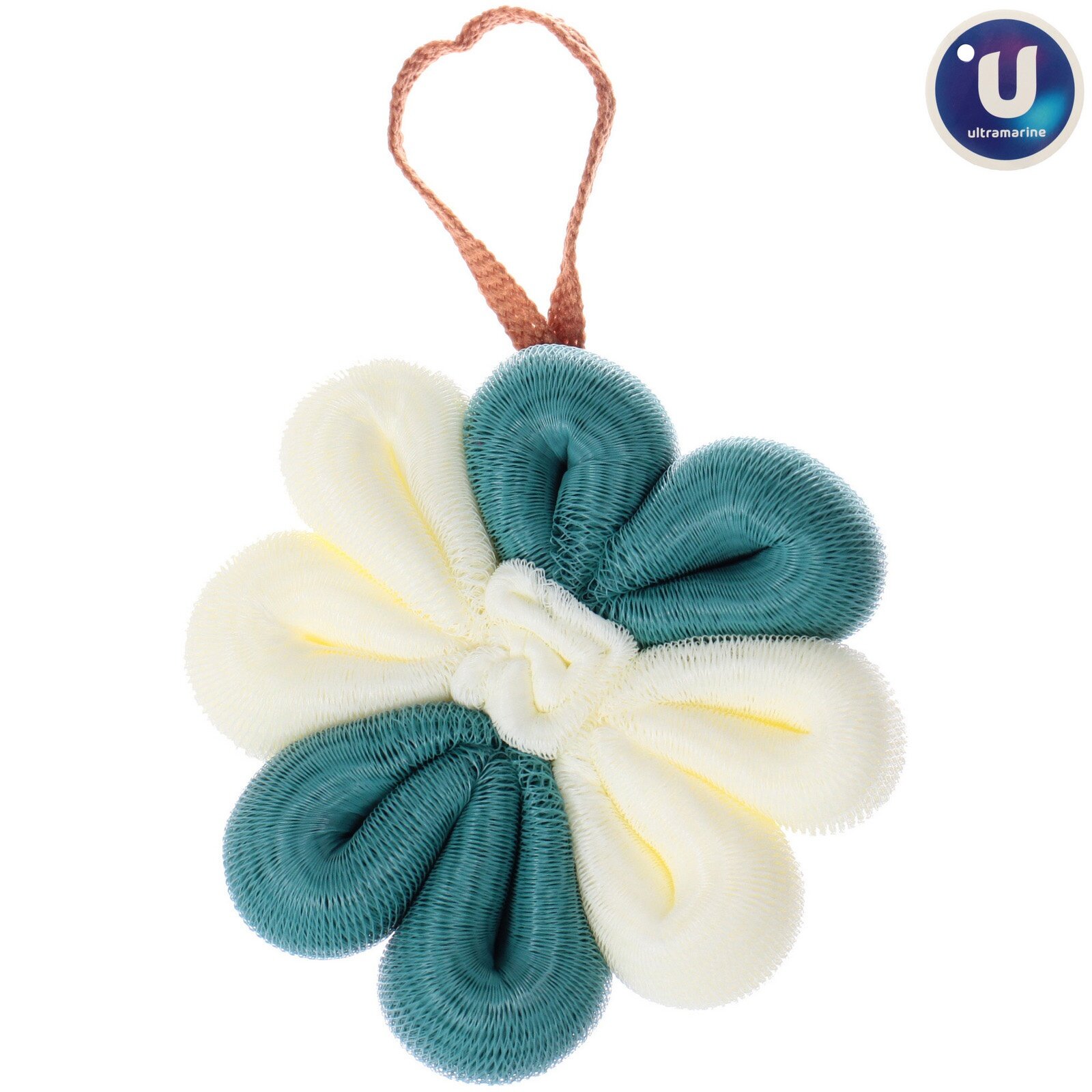 Мочалка Premium для дома нейлоновая "Stella" цвет белый, лазурный, d 11 см, Zip пакет