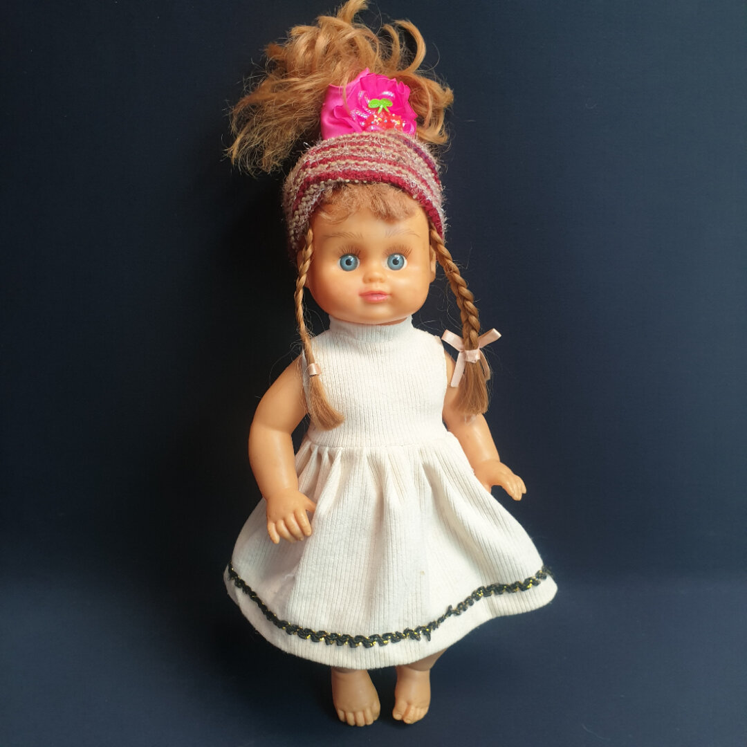 Кукла 50 см, дефект звукового модуля, пластик. Винтаж, СССР.