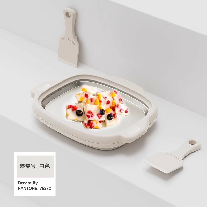 Машина для жареного йогурта для дома, маленькие дети, 304 нержавеющая сталь, домашний DIY аппарат для мороженого, мини-машина для жареного мороженого без розетки