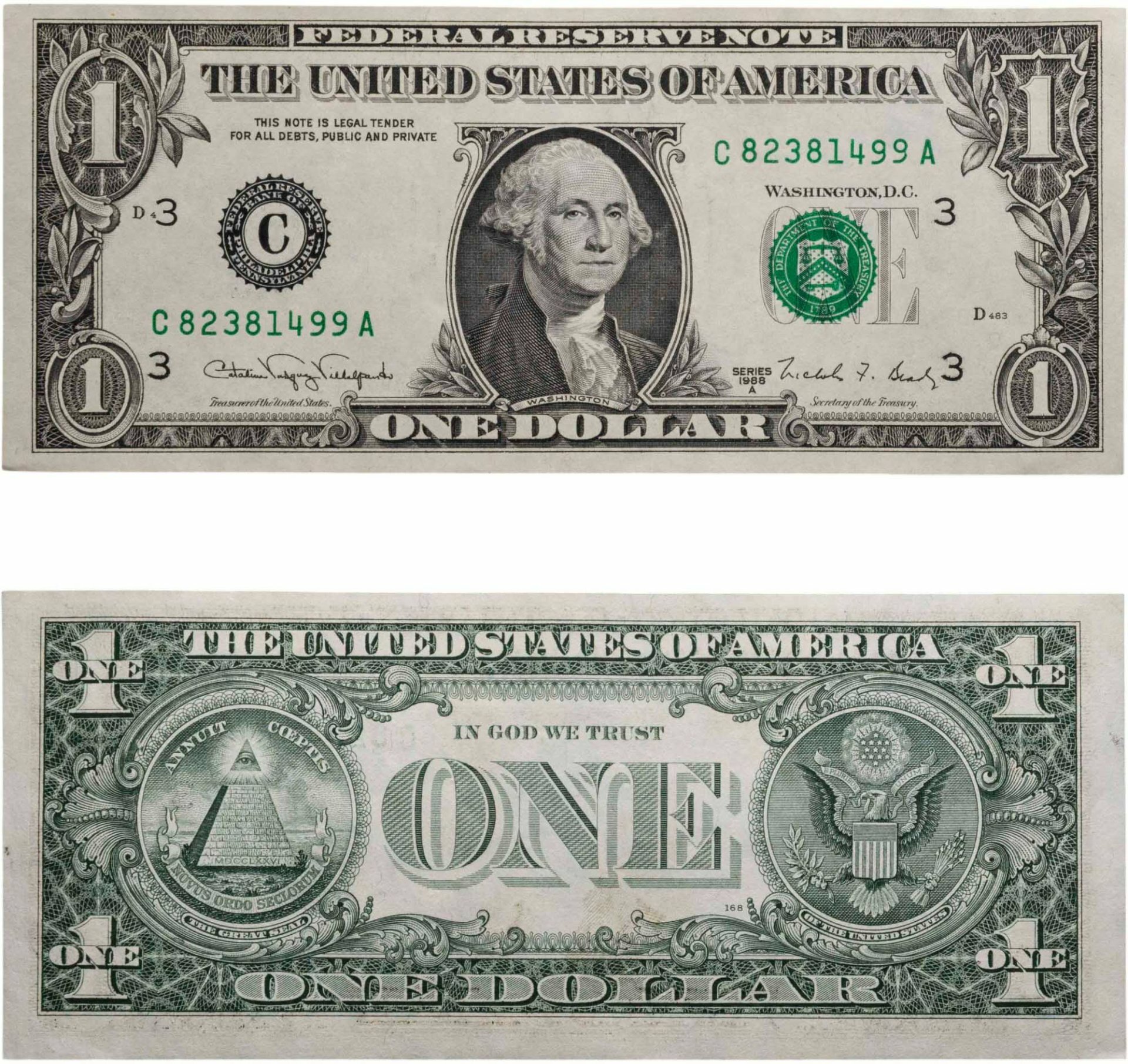 США 1 доллар 1988A Pick 480b C-Филадельфия