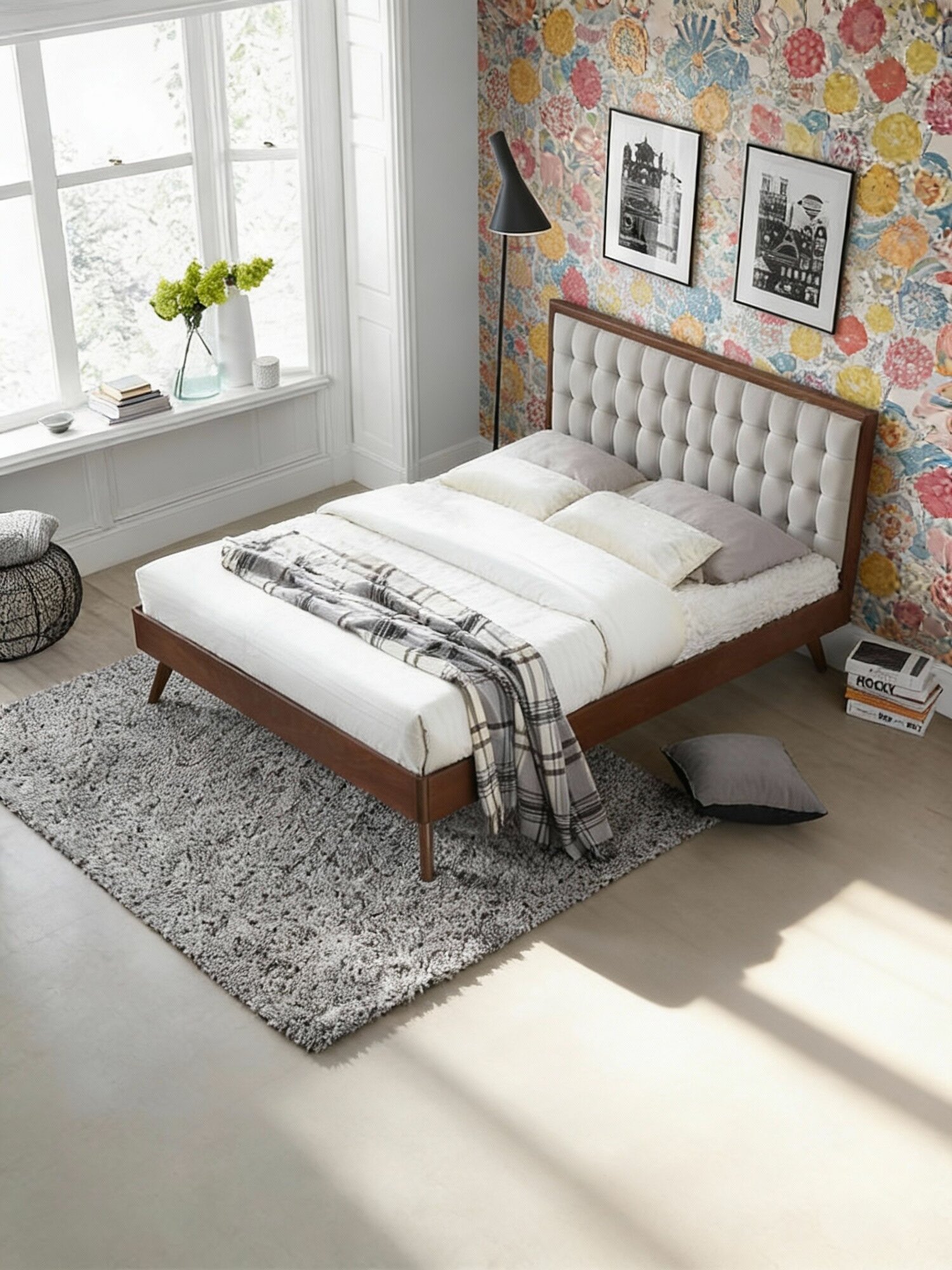 Кровать 160х200 HALMAR SOLOMO бежевый/орех