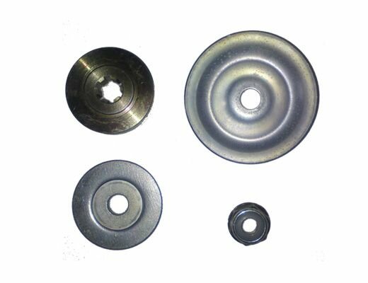 Комплект гаек и шайб редуктора бензокосы: гайка M10x1,25лев, шайбы редуктора и ножа, чашка ножа, шт