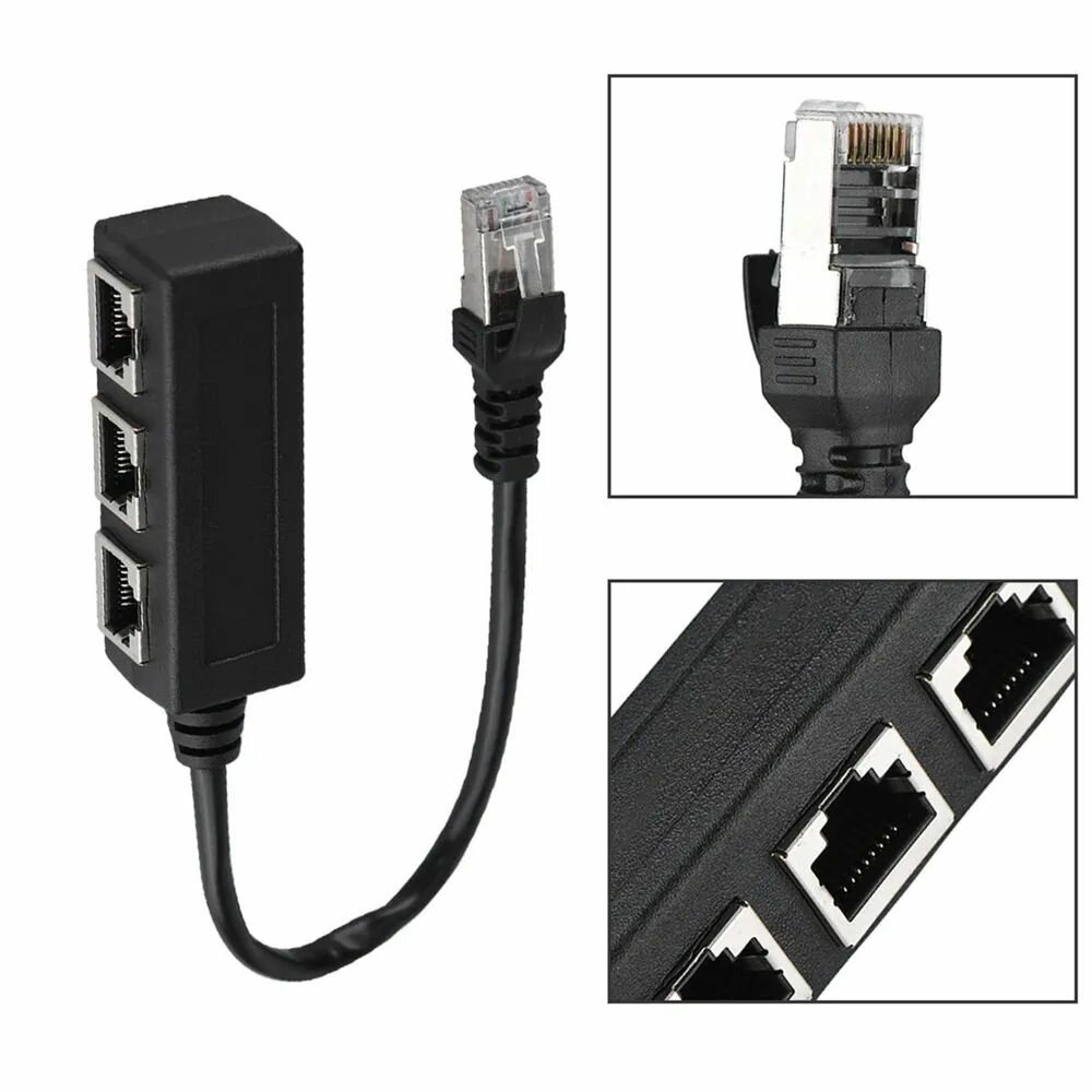 Кабель для интернет-соединения RJ-45/RJ-45, черный