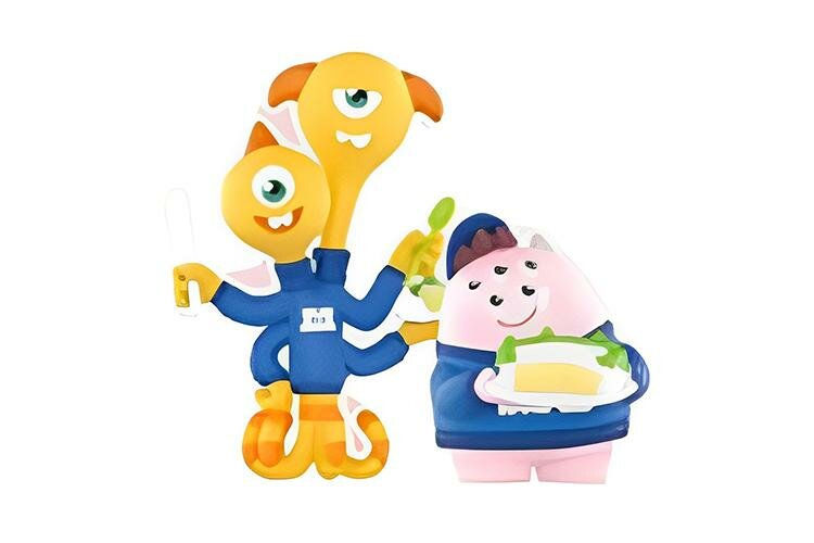 POP MART Унисекс Disney Pixar Monsters University OK Brotherhood Mystery Boxes, синие