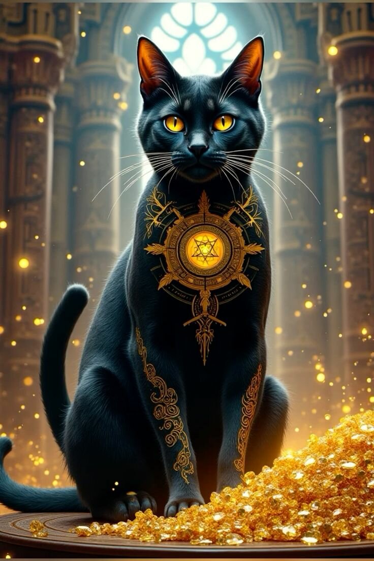 Алмазная живопись "Карты Таро, искусство, кошки", 5D, круглая, 40x50 см. Производитель: Brose Art.