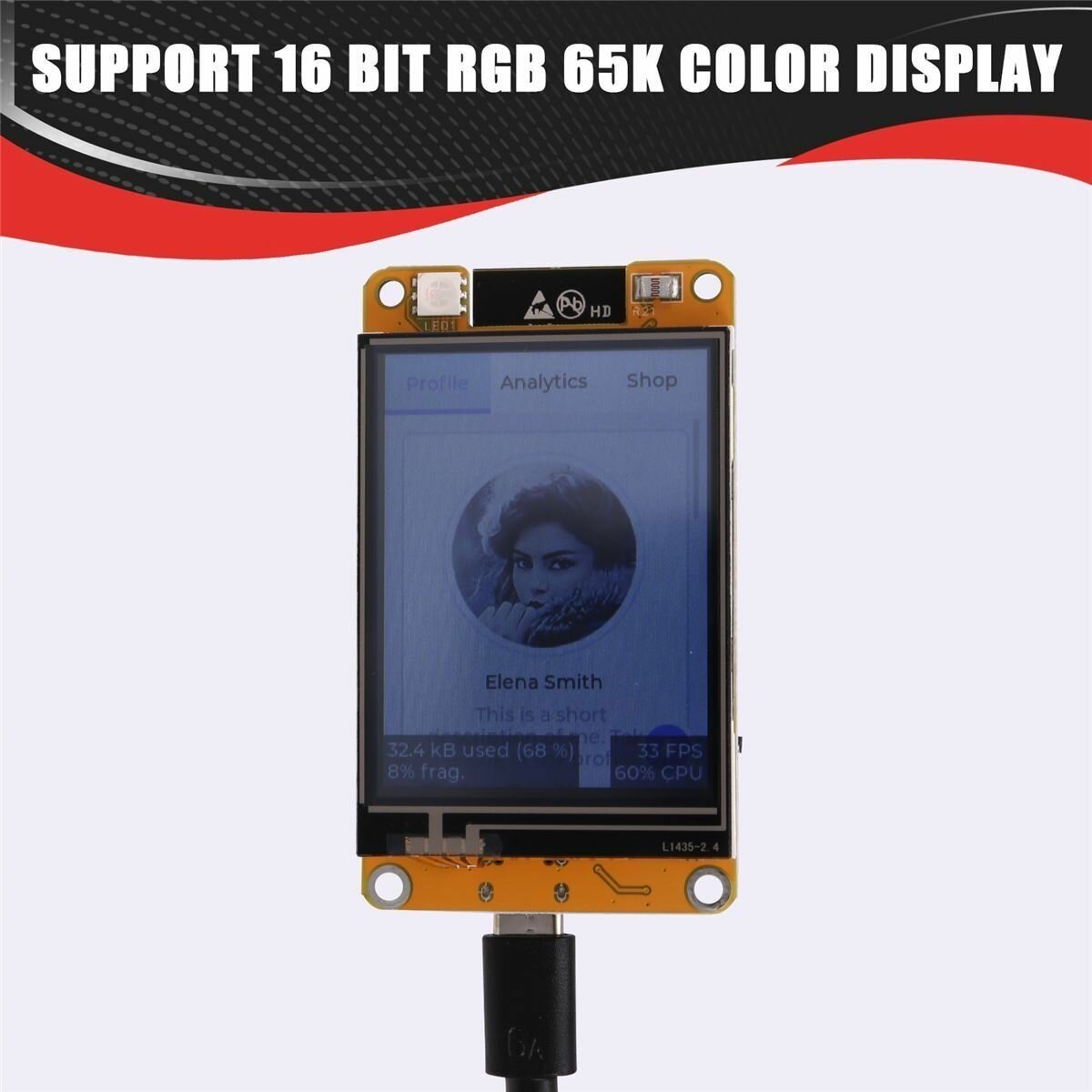 ESP32 WIFI и Bluetooth макетная плата 2,4-дюймовый ЖК-модуль TFT 240x320 смарт-дисплей экран с сенсорным экраном WROOM