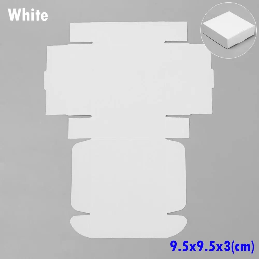 Белые картонные коробки 9.5x9.5x3 см