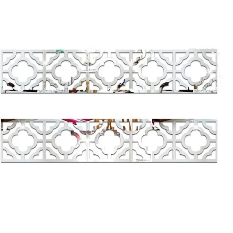 Зеркальные наклейки для стен, акрил, 5/10 см Белый, 10pcs 10x10cm, Silver 4