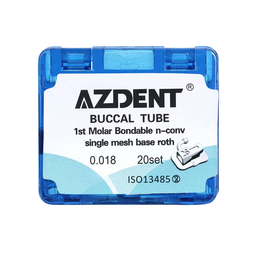 Azdent Ортодонтическая buccal трубка для 1-го/2-го моляра Roth/MBT 20sets 1st Roth 018