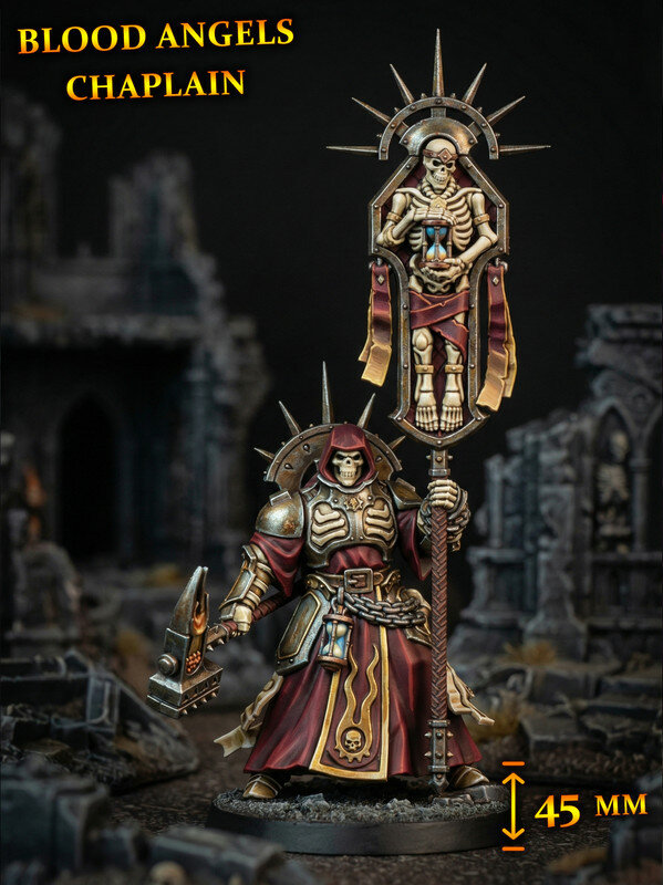 Blood Angels Chaplain Капеллан Кровавых Ангелов (45мм) миниатюра
