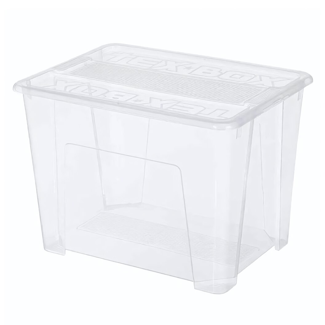 Ящик универсальный "tex-box" 21л, 380х280х272 мм, прозрачный, с крышкой, для хранения