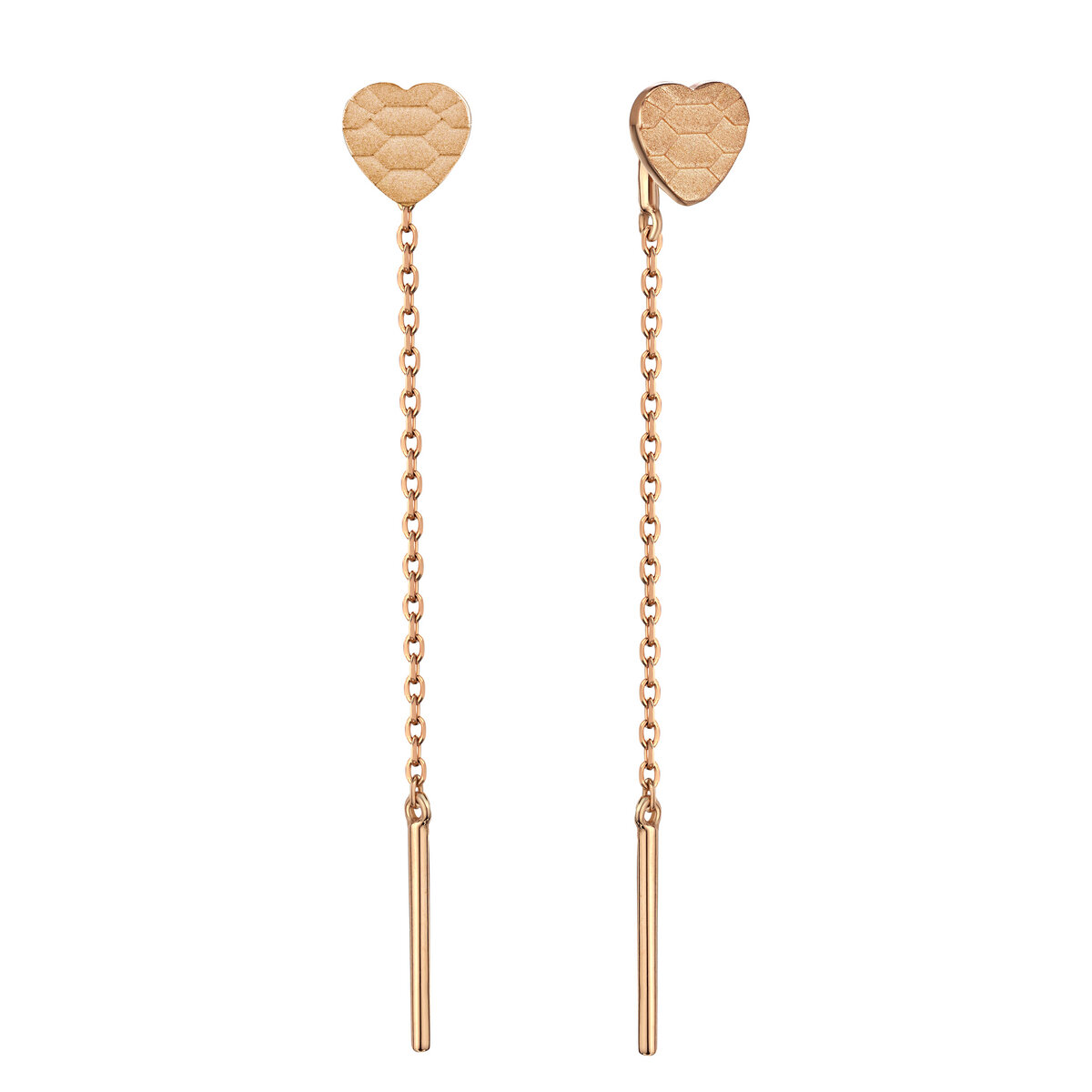 Серьги цепочки, красное золото, 585 проба