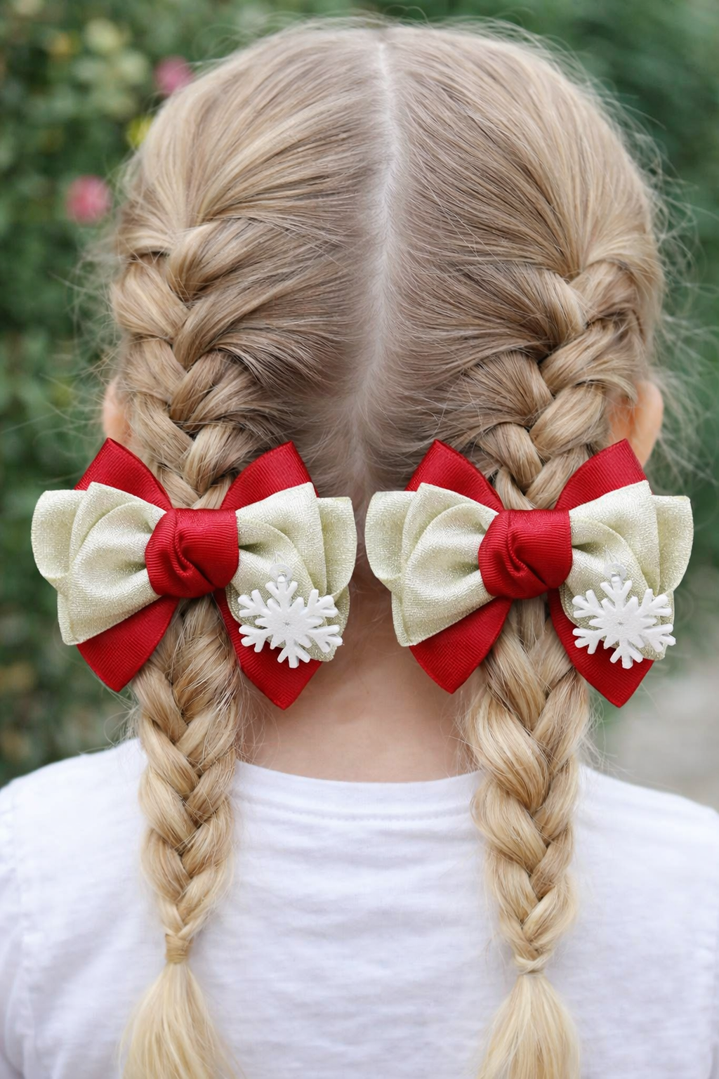Бантики для волос Арт и Дизайн "Новогодние", ручная работа, двусторонние, 2 шт