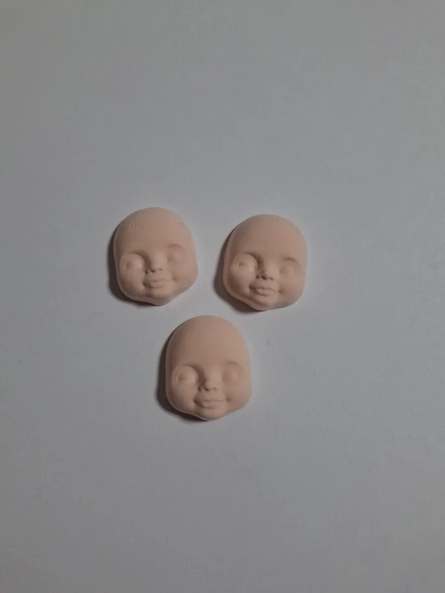 Набор лиц для ватной игрушки - 3 шт, цвет - беж
