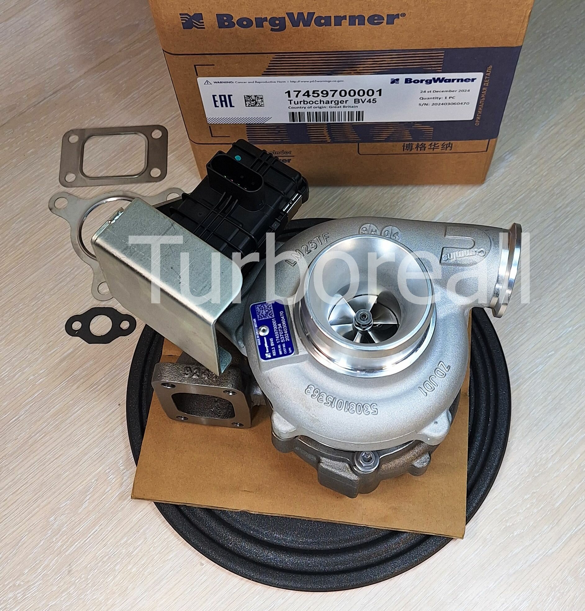 K03.3 BV45 ,5370734 /17459700001 Газель Next, Cummins ISF ,2.8 Евро5, турбина