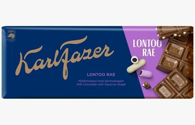 Шоколад Fazer Lontoo Rae молочный с лакричным драже 180 г