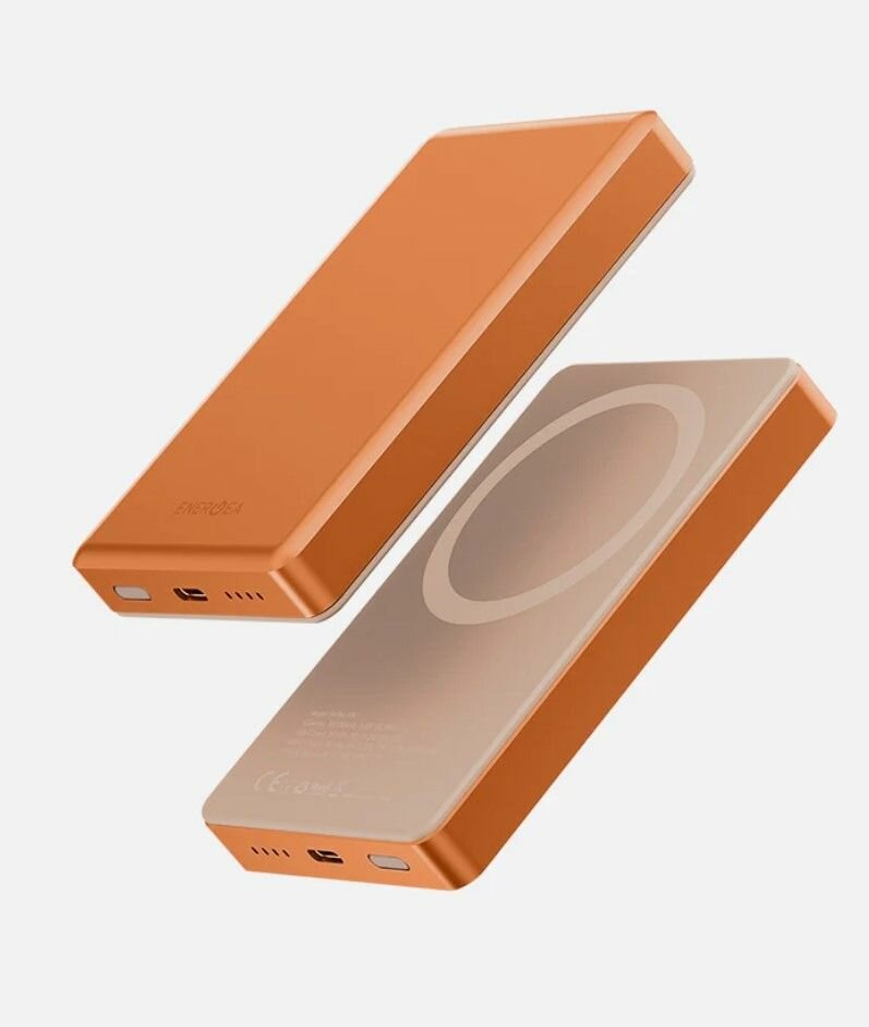 Ультратонкий внешний аккумулятор EnergEA Alupac 10K, 10000MAH MAGSAFE - оранжевый (Orange)