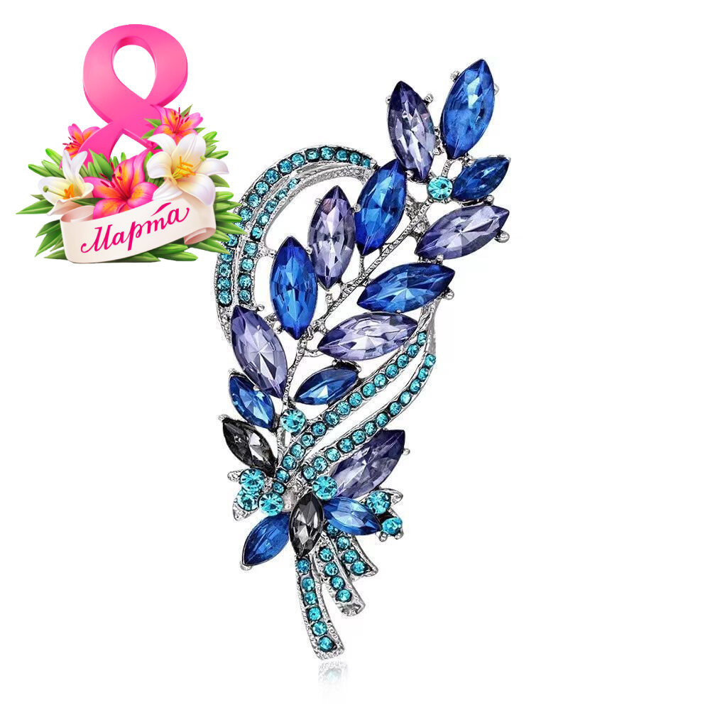 Брошь, фианит