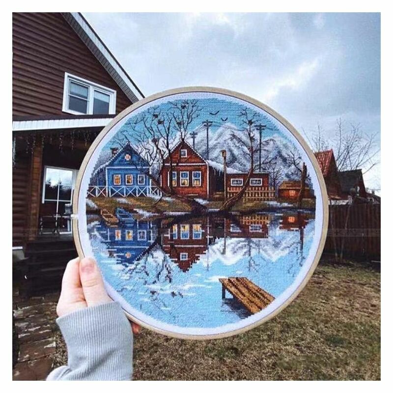 18CT Набор для вышивания иглой Craft Craft Counting Cross Stitch Kit DIY-(150*150)