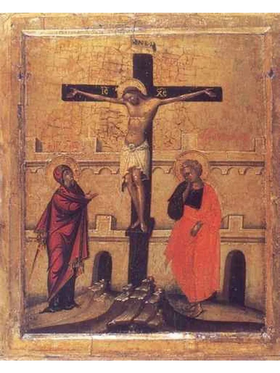 Распятие, 14 век, арт А5411, 15x20x1,8 см