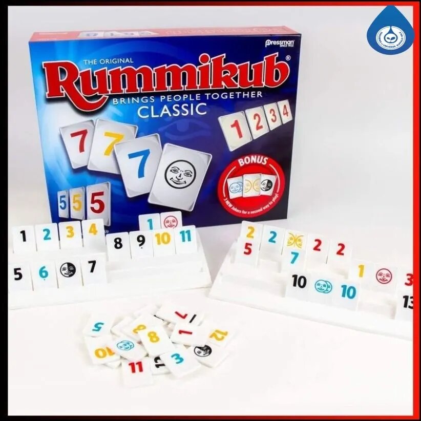 Настольная игра Rummikub Travel Box с игрой Джокер, ABS пластик, 106 фишек