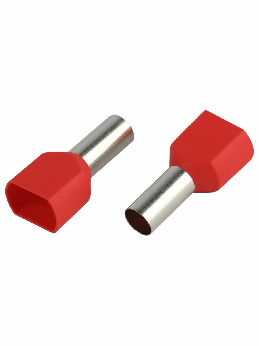 Наконечник-гильза ЭРА NO-225-107 двойной НШвИ(2) 10.0-14 с изолированным фланцем, 50 шт