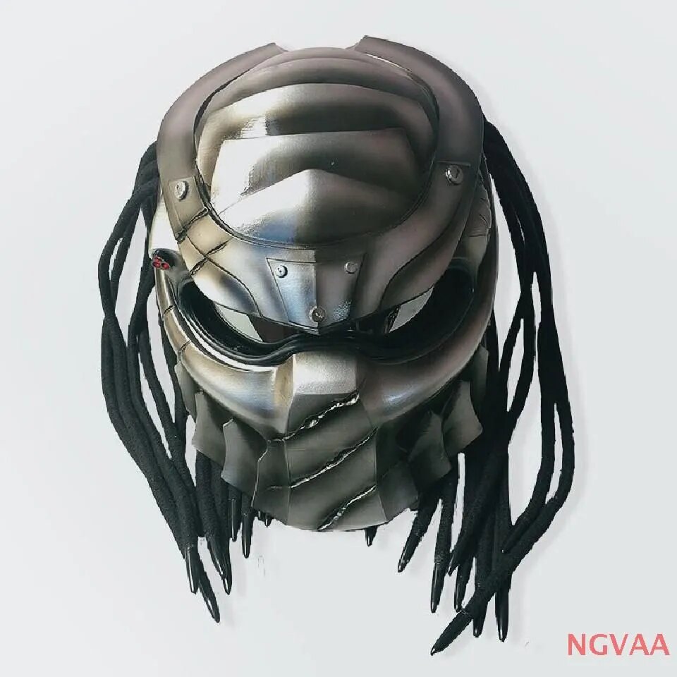 Мотошлем Predator серый металлик, размер L для мотоцикла, кроссовый шлем