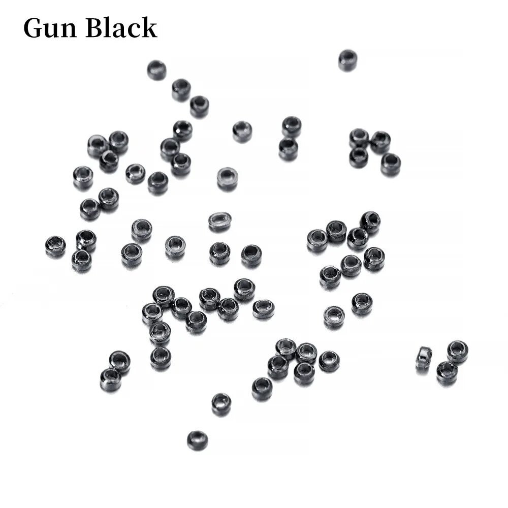 Обжимные бусины St.kunkka, Gun Black, 2.5 мм, 100-500 шт.