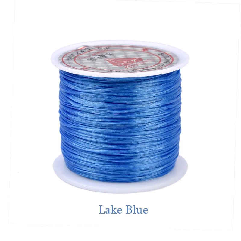 IYKWIM Эластичный шнур с кристаллами 0,6 мм 60 м Синий, Lake Blue